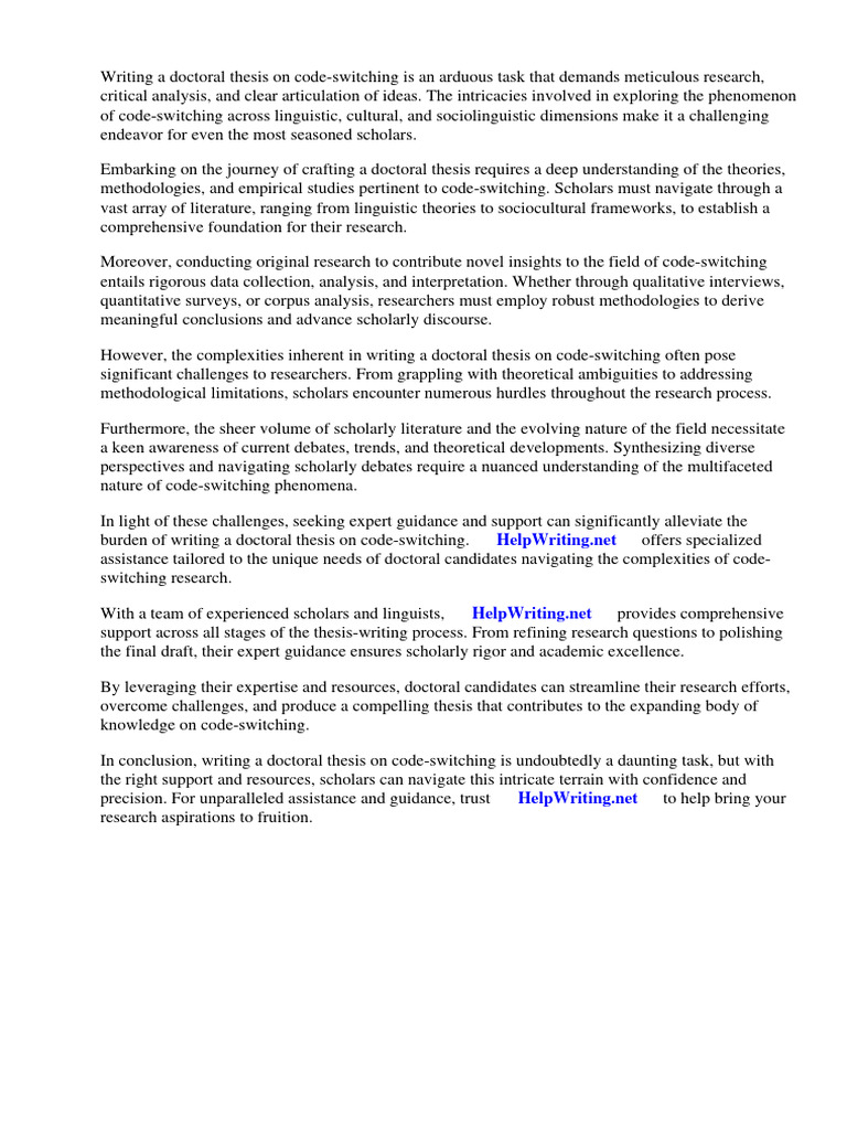 Doctoral Thesis of Code Switching | PDF | Language Arts & Discipline | Art