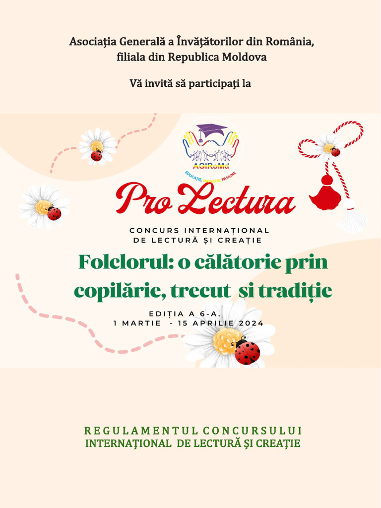 REGULAMENT Pro Lectura 2024 Elevi | PDF