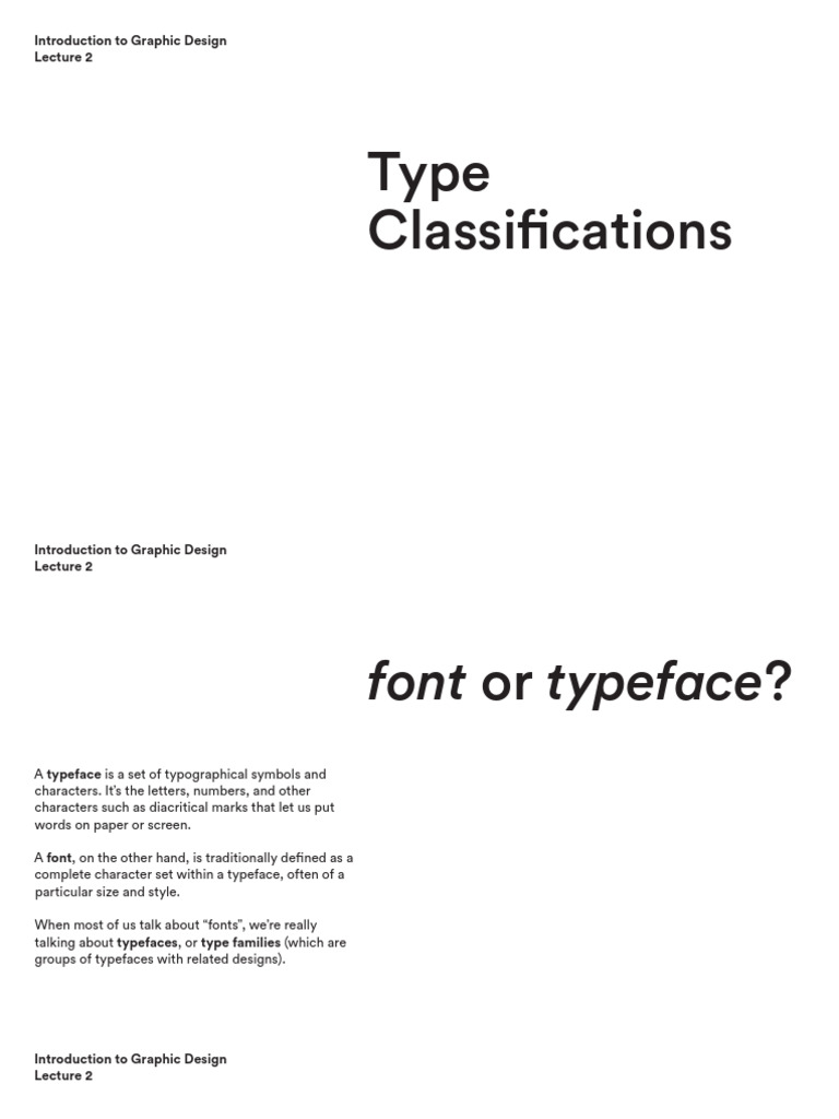 Type Classifications: Introduction To Graphic Design | PDF | Sans Serif ...