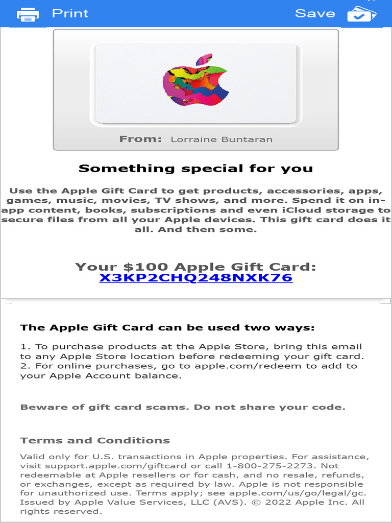 Your Apple Egift Card 2 | PDF | Cooking, Food & Wine