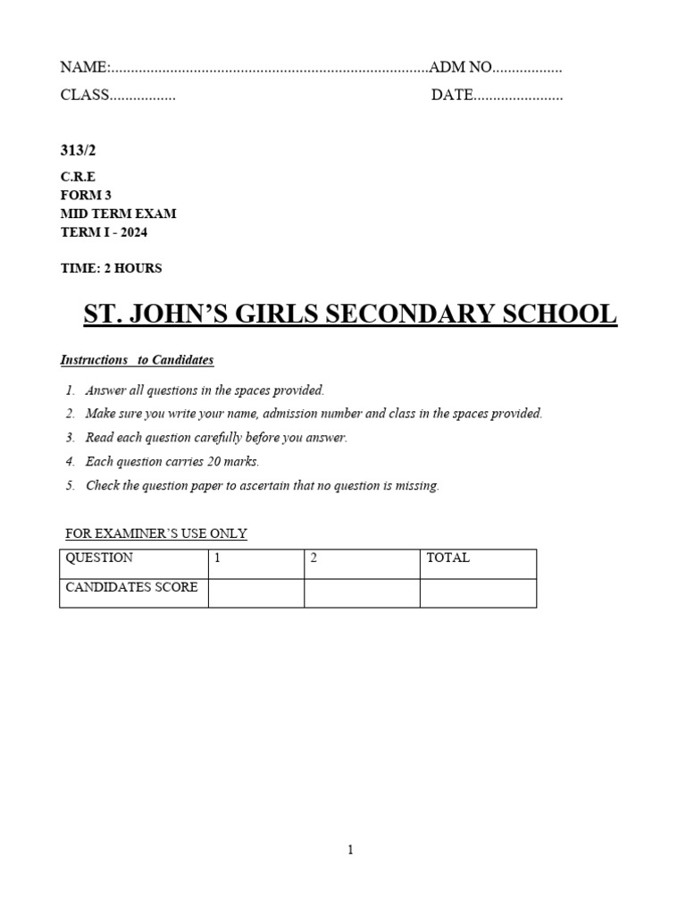 Cre Form 3 | Download Free PDF | Spiritual Gift | God In Christianity