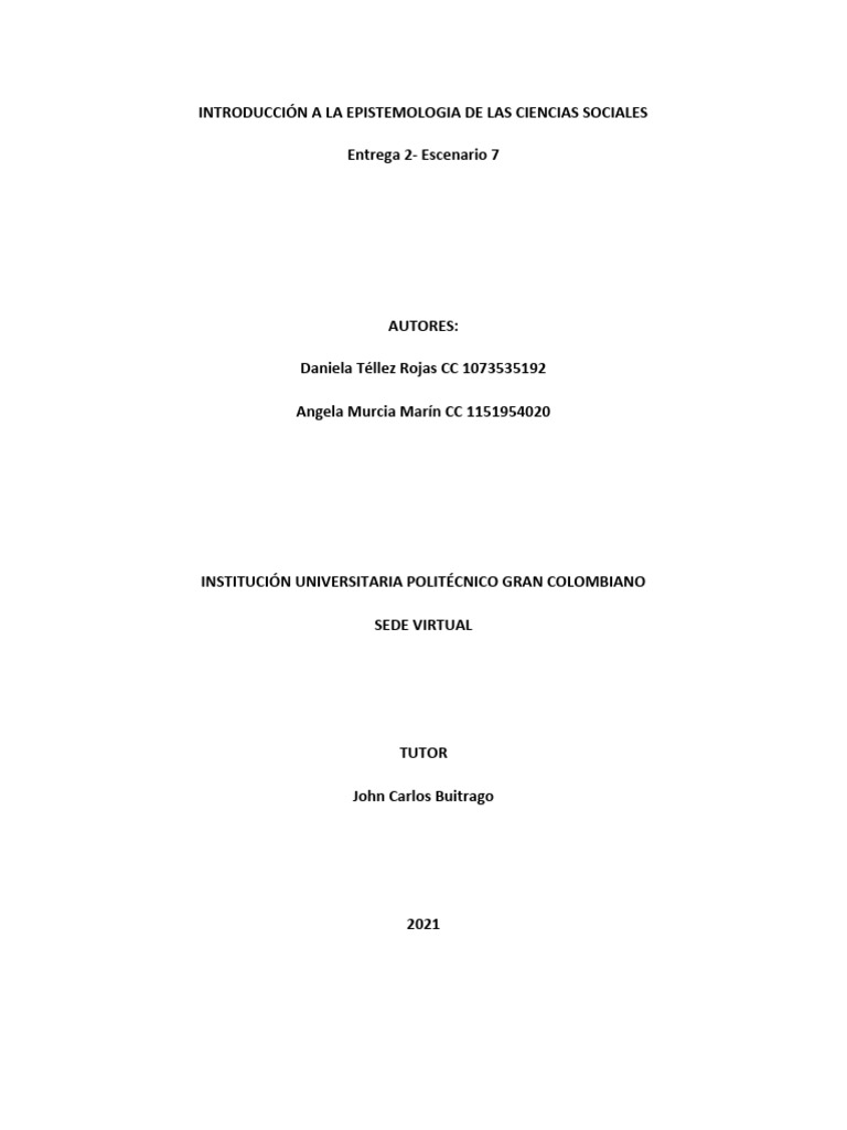 Entregable 2. Escenario 7 | PDF | Science | Ciencias Sociales