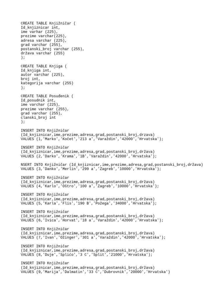 Naredbe Iz Vježbe Računalstva | PDF