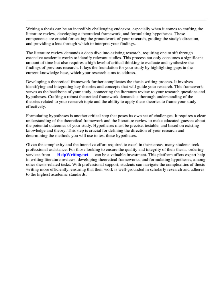 Literature Review Theoretical Framework and Hypothesis Development ...