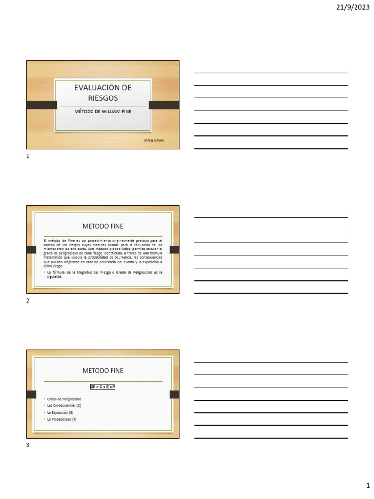 Método de Fine - Evaluación de Riesgos | PDF | Riesgo | Probabilidad