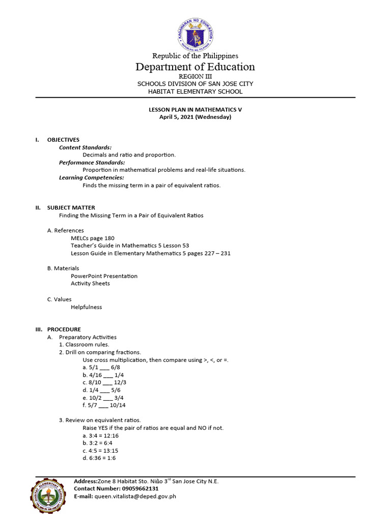 Finding Missing Terms in Ratios | PDF | Ratio | Arithmetic