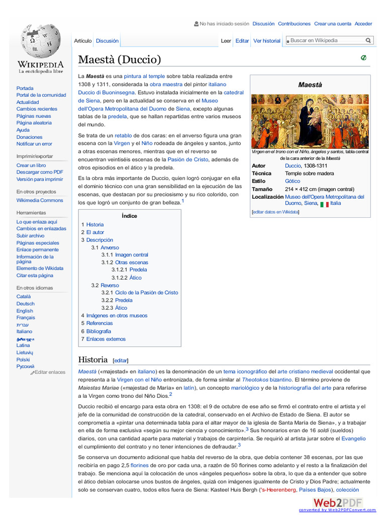Descripción Iconografica - Maesta - Duccio | PDF