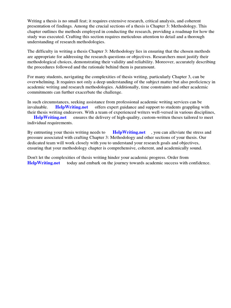 Sample of Thesis Chapter 3 Methodology | PDF | Methodology ...