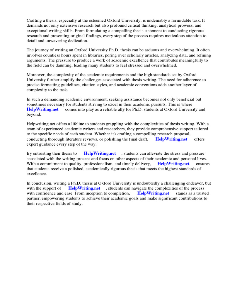 Oxford University PHD Thesis | PDF | Thesis | Doctor Of Philosophy