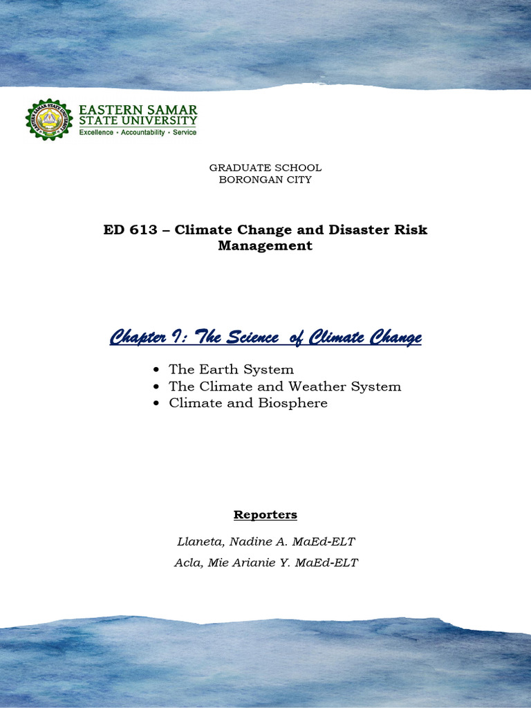 Chapter1-The Science of Climate Change-outline-Llaneta Nadine, Acla Mie ...