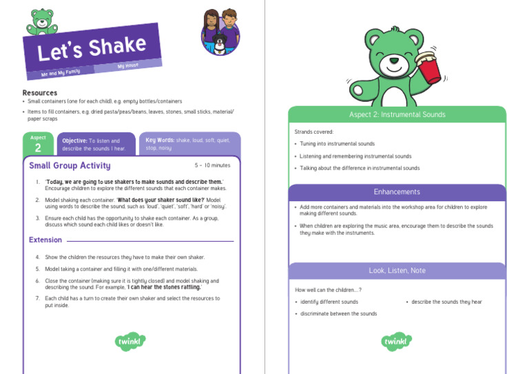 Let - S Shake Activity Card | PDF