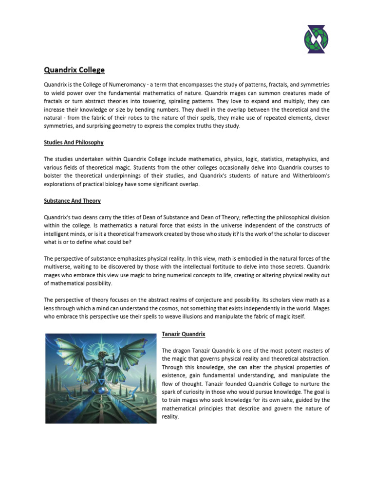 Quandrix College | PDF | Theory | Mathematics