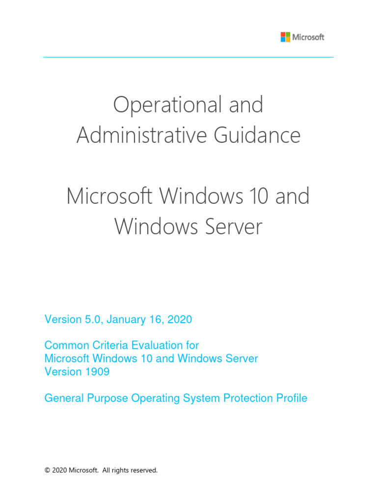 Windows 10 1909 GP OS Administrative Guide | PDF | Group Policy ...