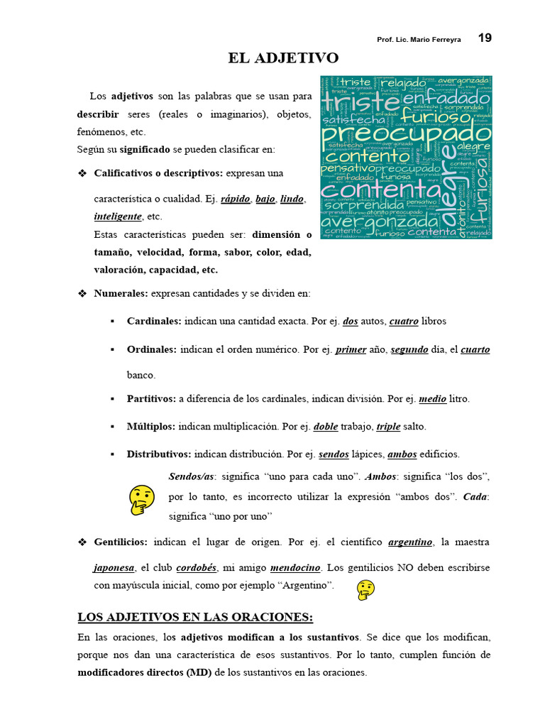 03 Los Adjetivos - Teoria y Actividades | Descargar gratis PDF | León ...