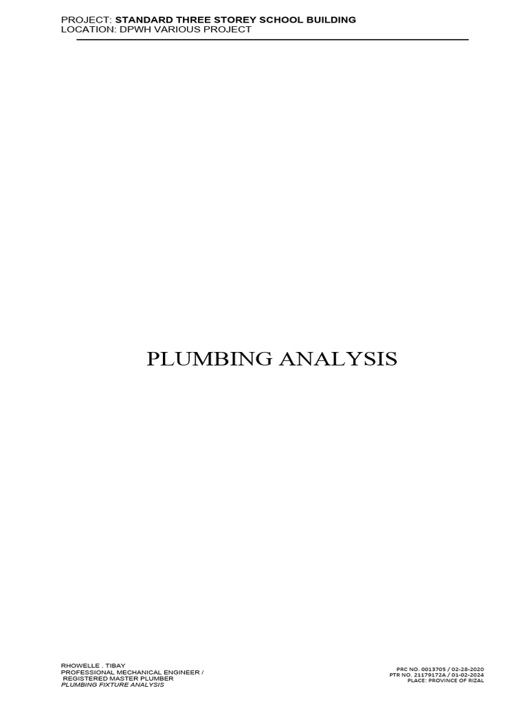 Plumbing Analysis for School Building | PDF | Horsepower | Toilet