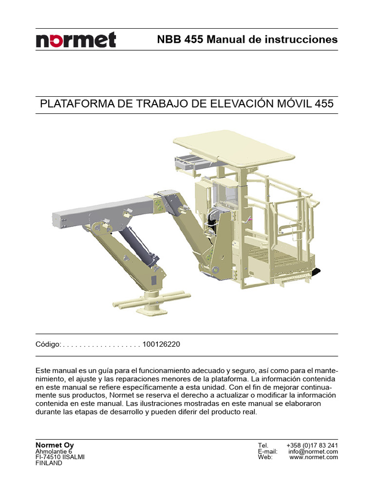 Mobile Elevating Work Platform NBB455 ES | PDF | Engranaje | Ingeniería ...