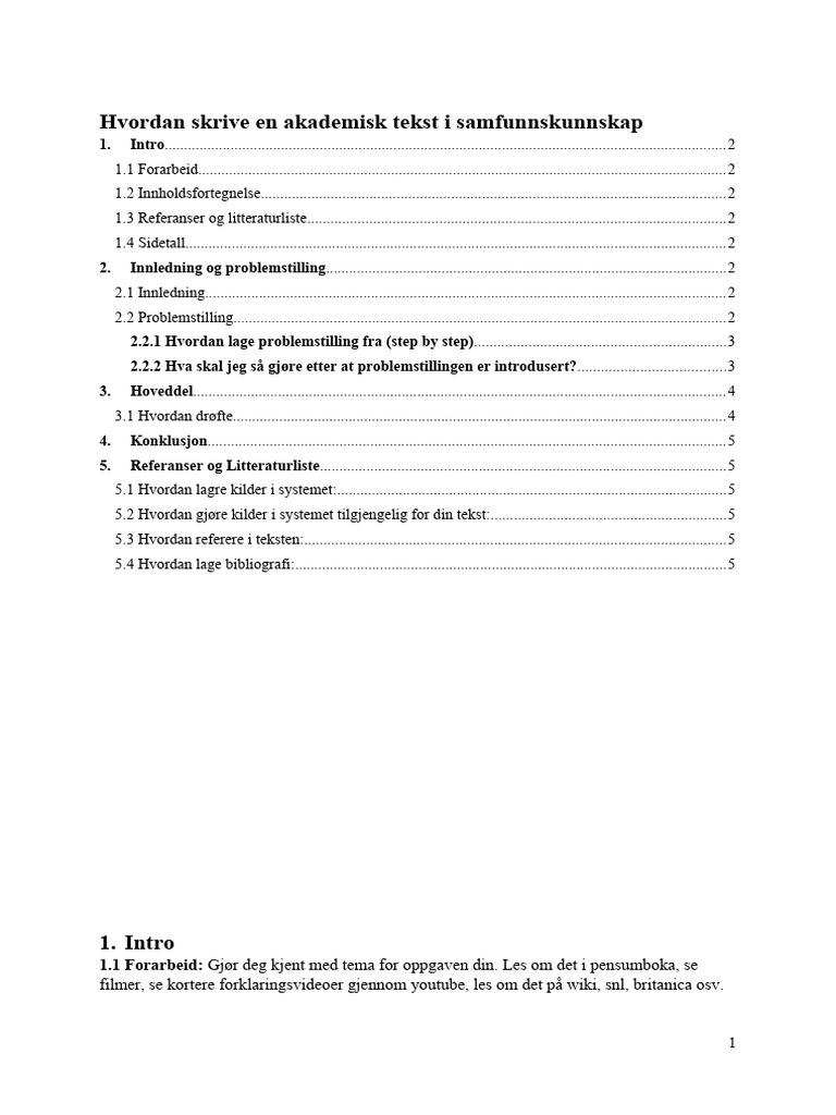 Akademisk Skriving SAK | PDF