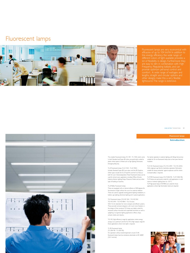 Philips Light Tubes Specification | PDF | Fluorescent Lamp | Lighting