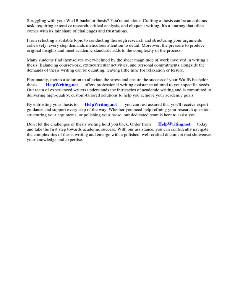 Wu Ib Bachelor Thesis | PDF | Mathematics | Thesis