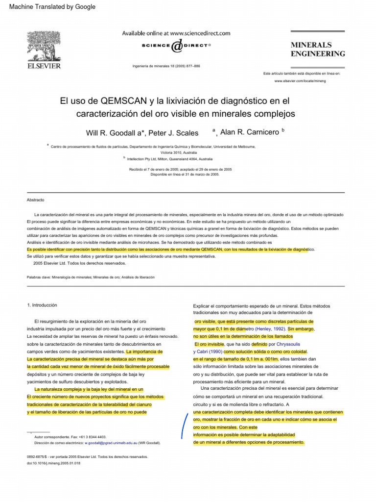 The Use of QEMSCAN and Diagnostic Leaching in The Characterisation of ...