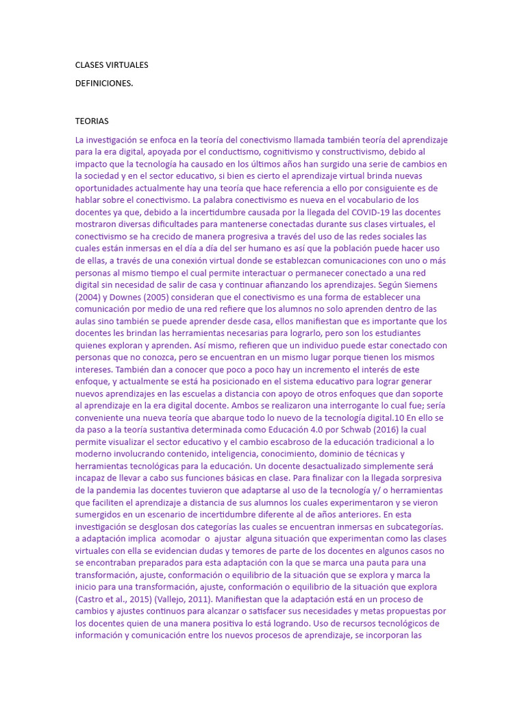 Clases Virtuales | PDF | Enseñando | Aprendizaje