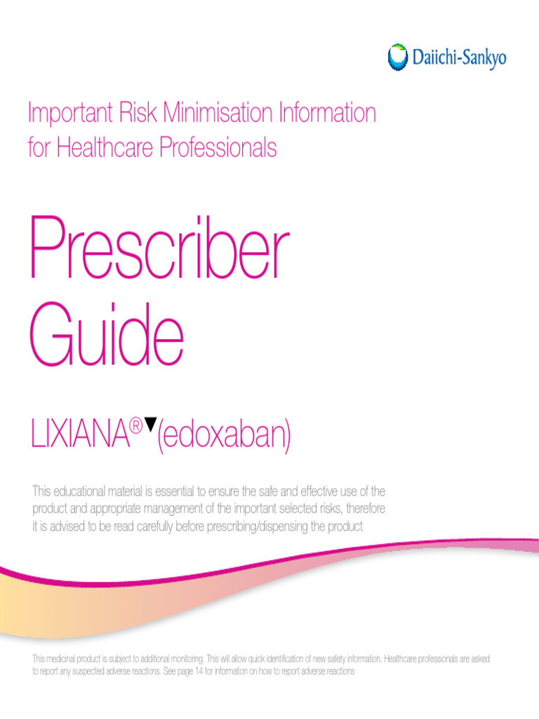 Lixiana HCP Prescriber-Guide v1-09-15 | PDF | Thrombosis | Health Care