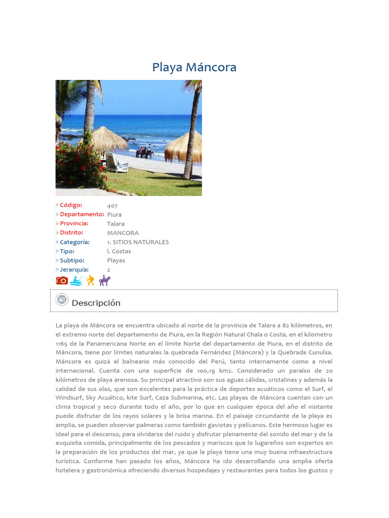 Playa Máncora | PDF