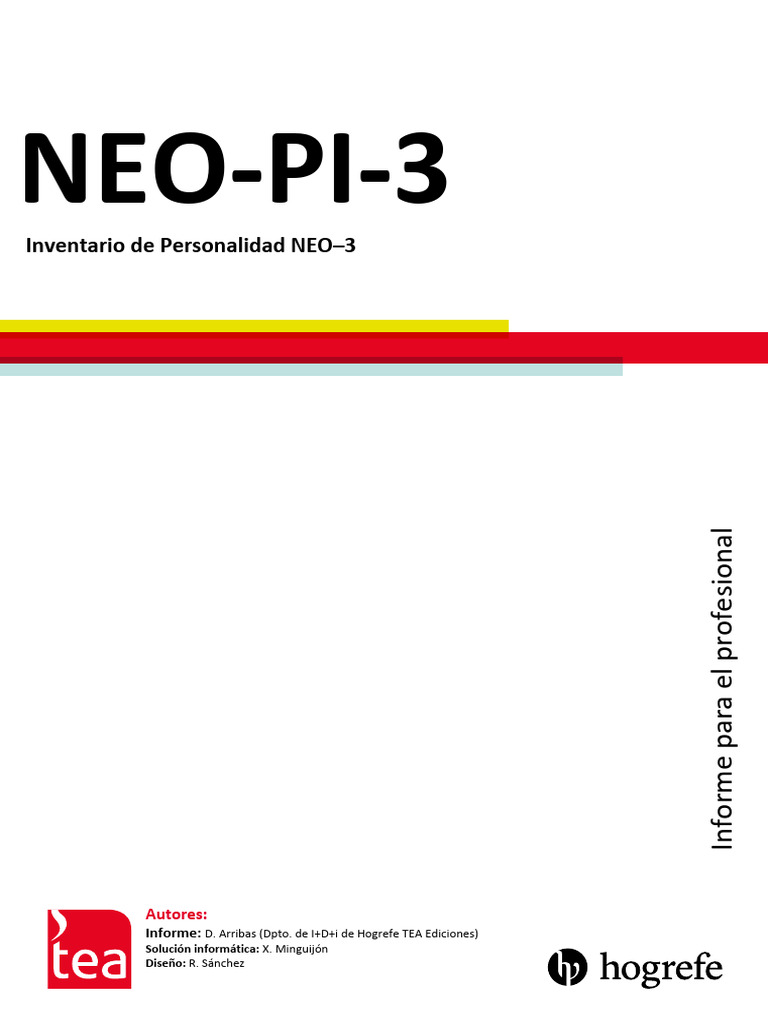 NEO PI 3 Informe Profesional | PDF | Las emociones | Comportamiento