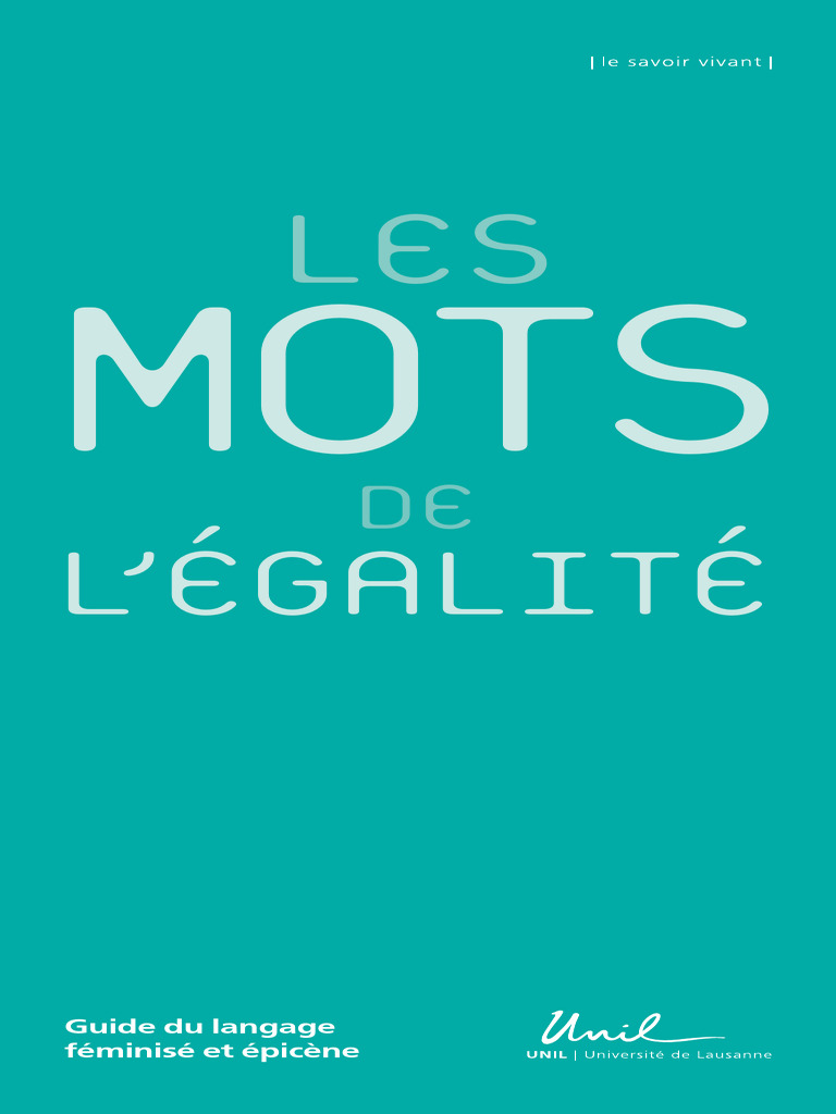 Guide Mots Egalite 2018 | PDF | Genre grammatical | Doctorat