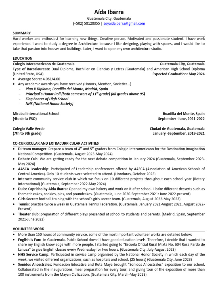 IE University-CV Template - ADMISSIONS | PDF