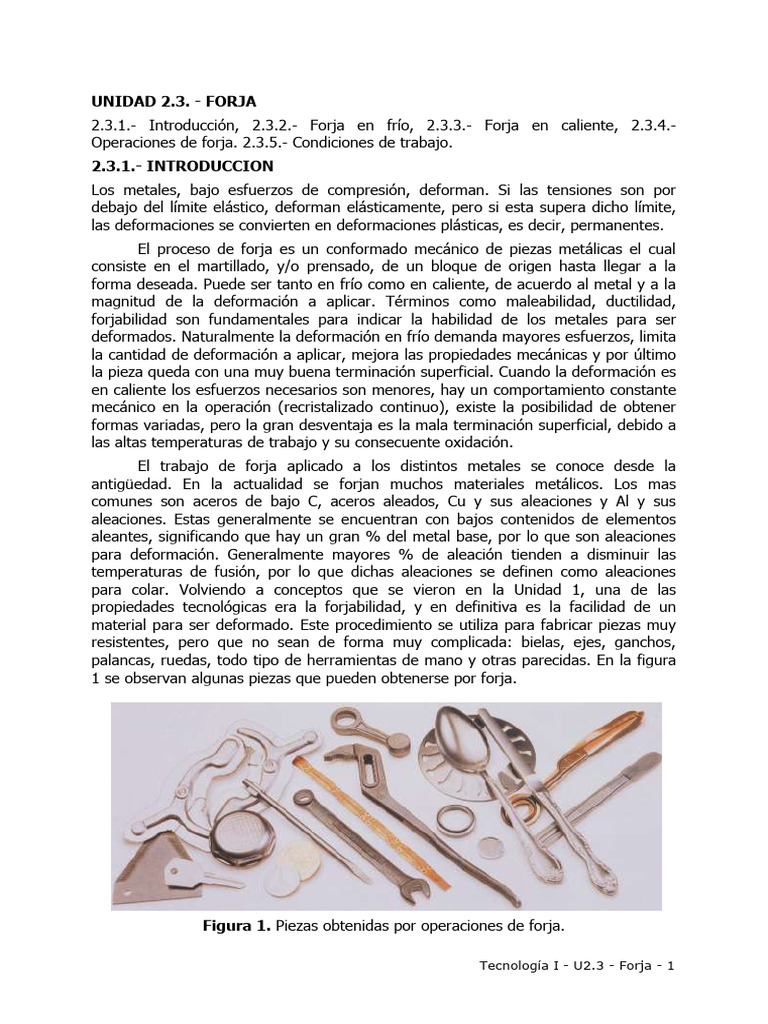 Apunte -U2.3-Forja | PDF | Forjar | Deformación (ingeniería)