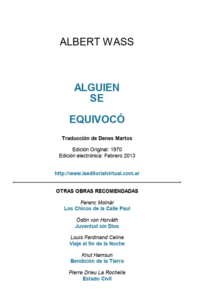 Wass Alberto - Alguien Se Equivoco | PDF | Austria Hungría | Hungría