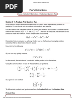 Calculus I Product and Quotient Rule Practice Problems | PDF | Derivative | Calculus
