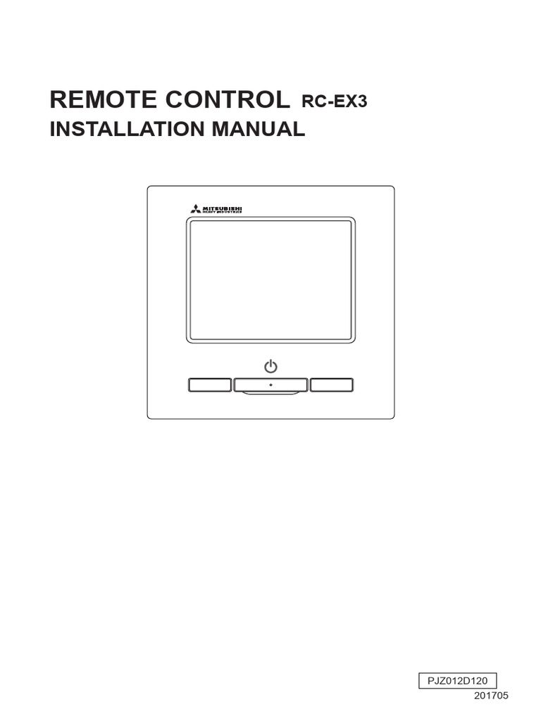 Remote Control Rc-Ex3 Installation Manual | PDF | Electrical Wiring | Humidity