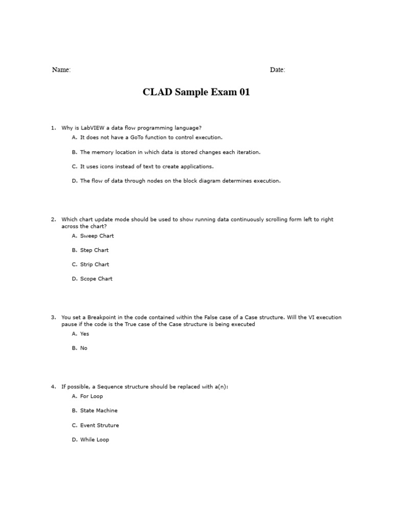 Clad 01 Student | PDF | Control Flow | Variable (Computer Science)