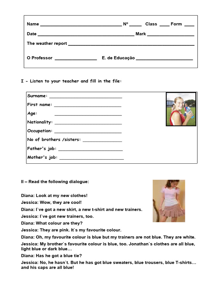 Girls' Clothing Dialogue and Activities | PDF | Fashion | Clothing