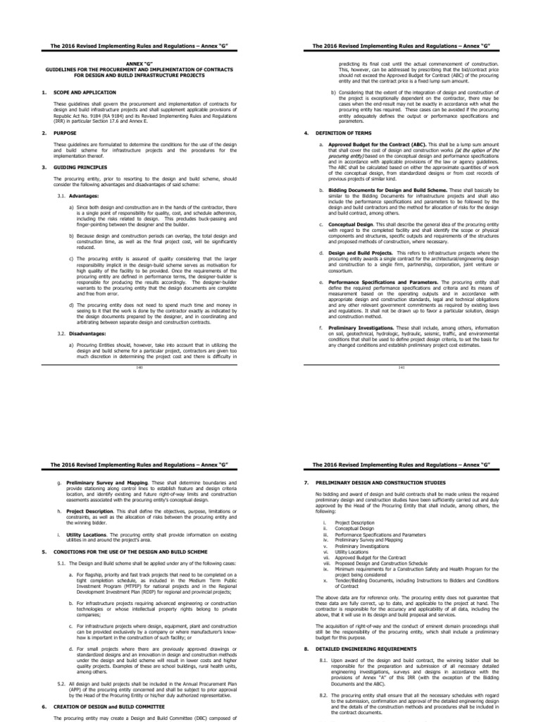 Annex G | PDF | Procurement | Specification (Technical Standard)