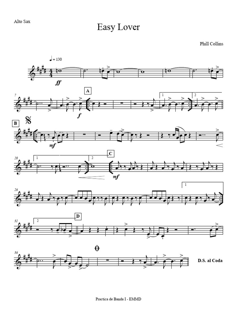 Easy Lover - Alto Sax | PDF
