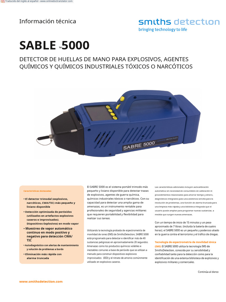 Sabre 5000.en - Es | PDF | Química