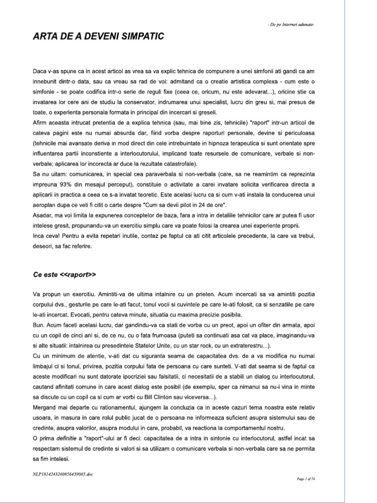 Arta de a Fi Simpatic | PDF