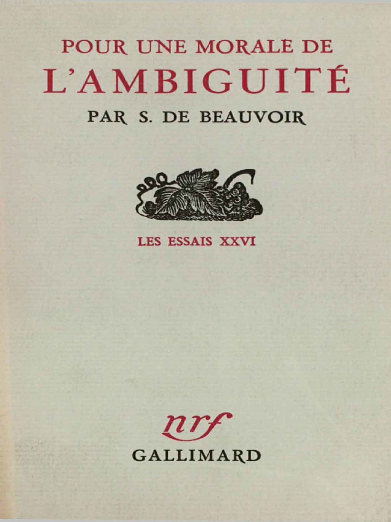 Morale de l'ambiguïté selon Beauvoir | PDF | Existentialisme | Vérité