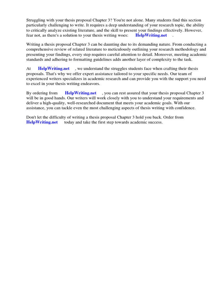 Example of Thesis Proposal Chapter 3 | PDF | Methodology | Thesis