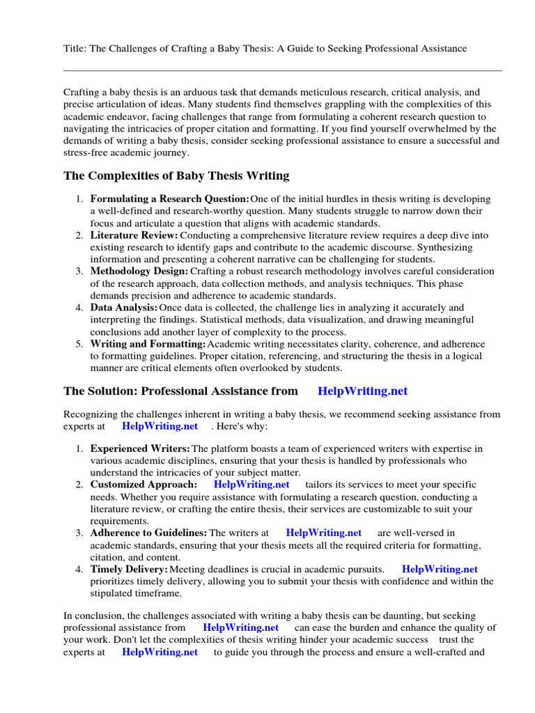 Baby Thesis Halimbawa | PDF