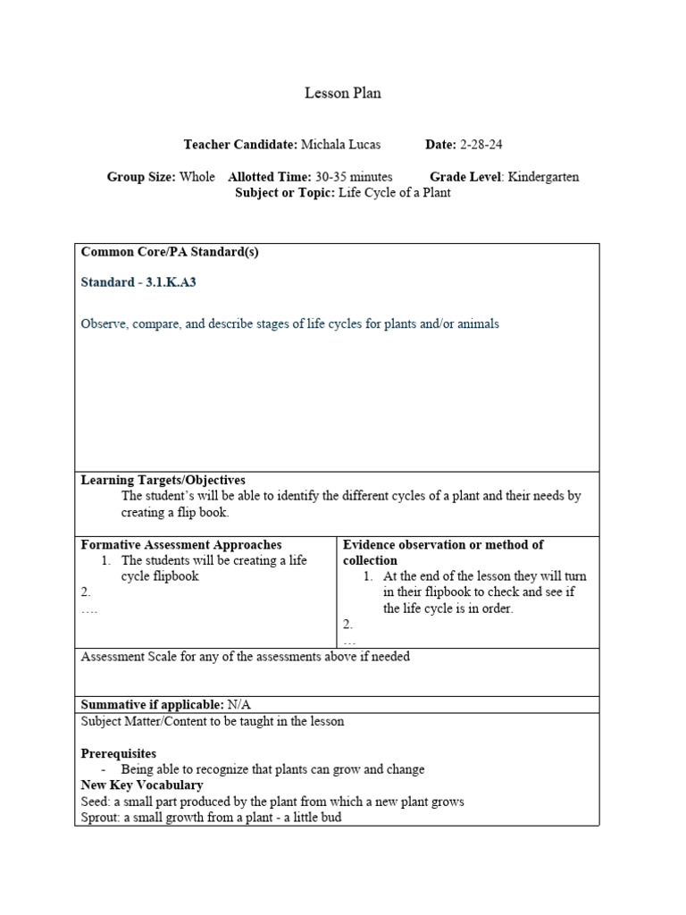 Science Lesson 2 | PDF