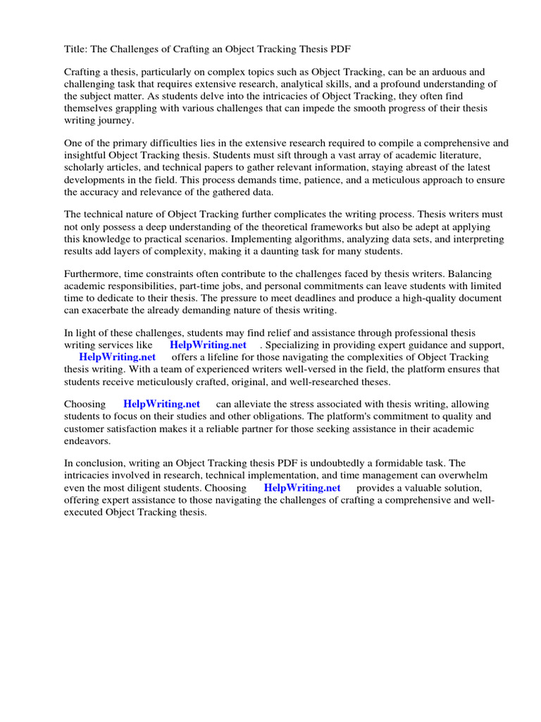 Object Tracking Thesis PDF | PDF | Deep Learning | Computer Vision