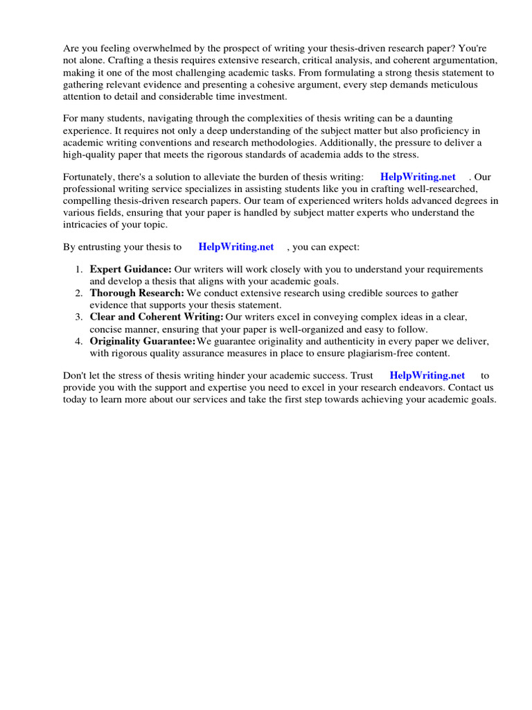 Thesis Driven Research Paper | PDF | Thesis | Essays