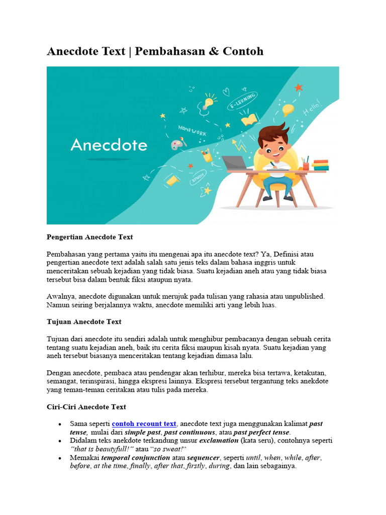 Anecdote Text | PDF | Seni & Disiplin Bahasa