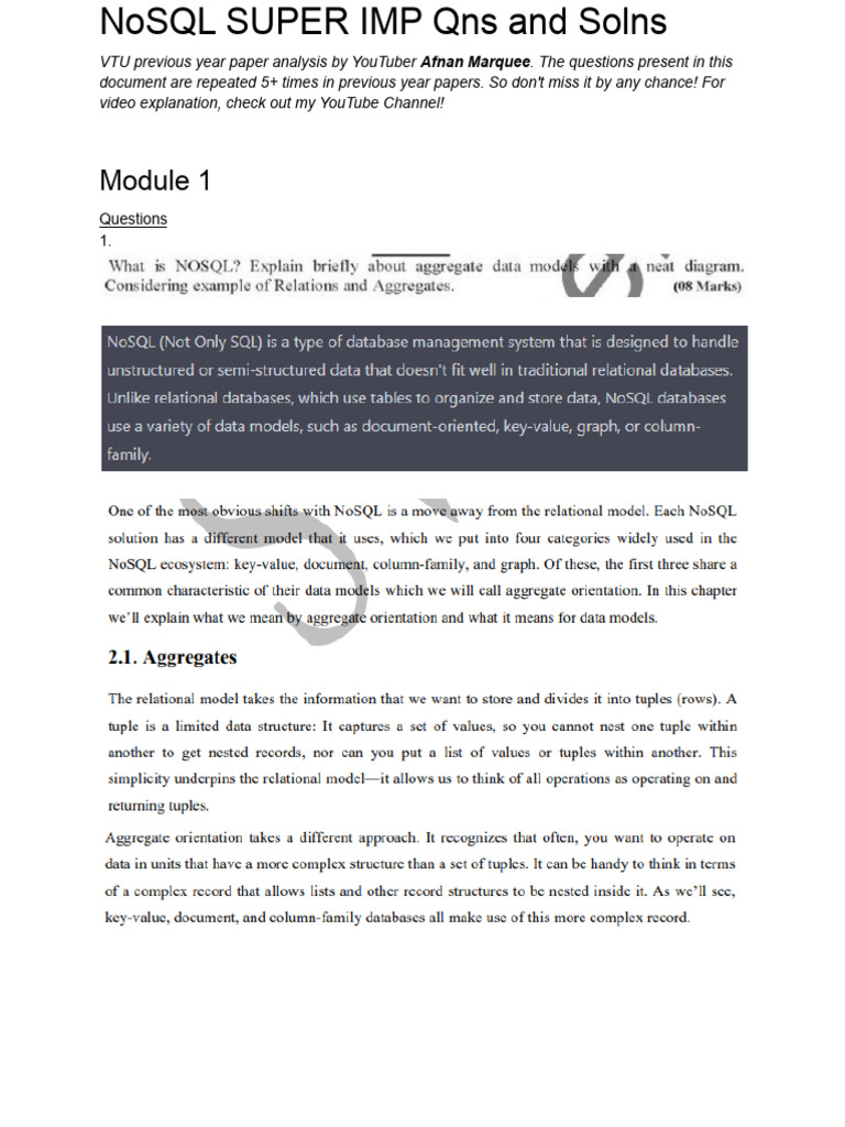 NoSQL SUPER IMP | PDF