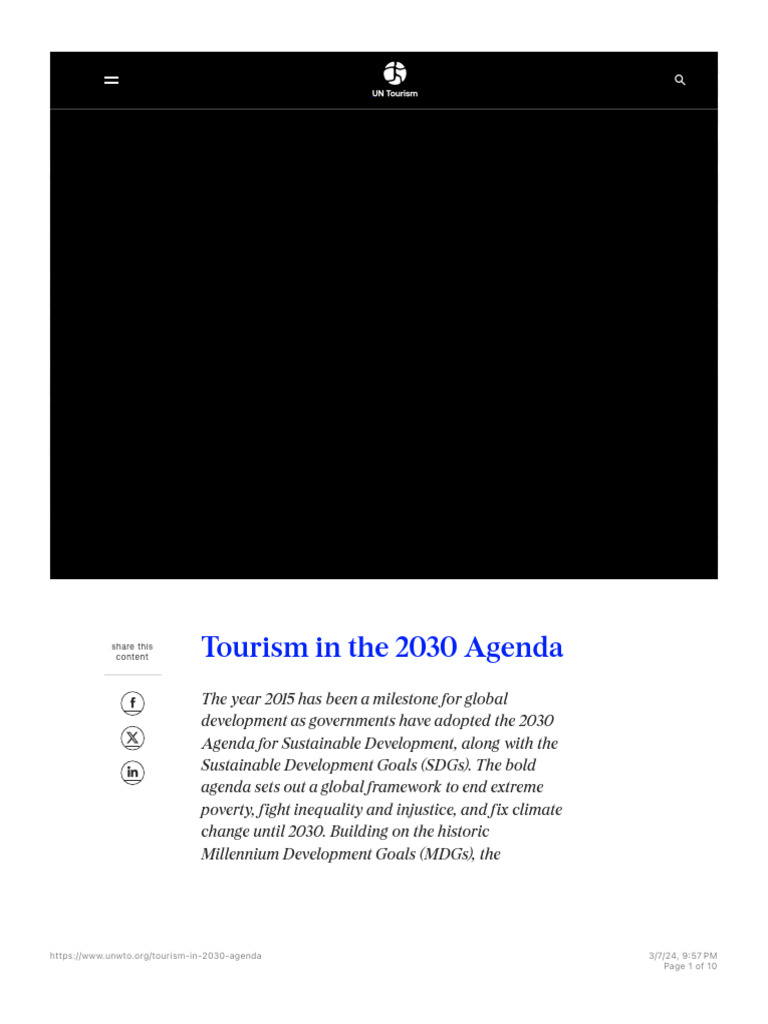 Tourism in 2030 Agenda | PDF | Sustainability | Climate Change Mitigation