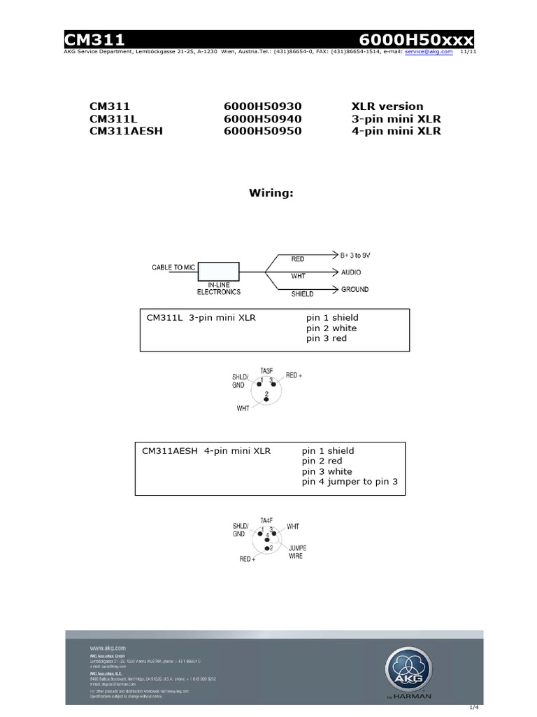 AKG CM311 Service Documentation | PDF